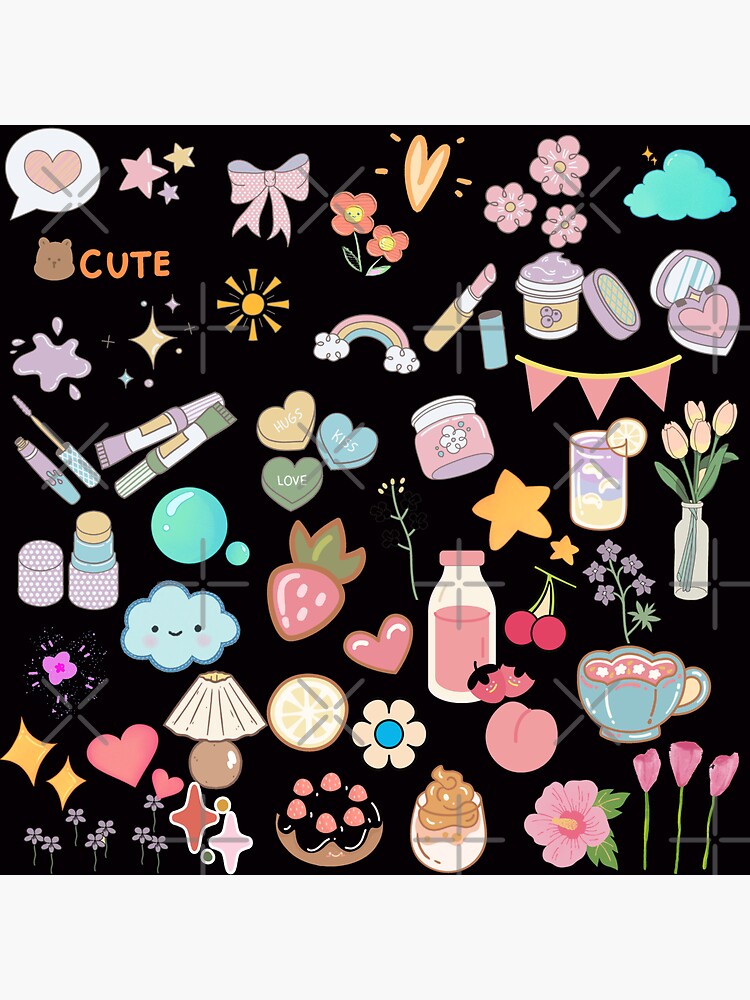 "cute object doodles" Sticker for Sale by amritv | Redbubble