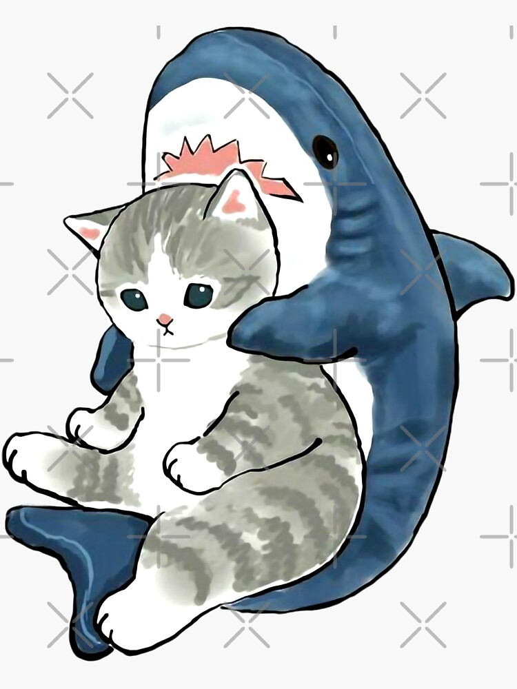 "Cute Cat Shark " Sticker for Sale by Internetan | Redbubble