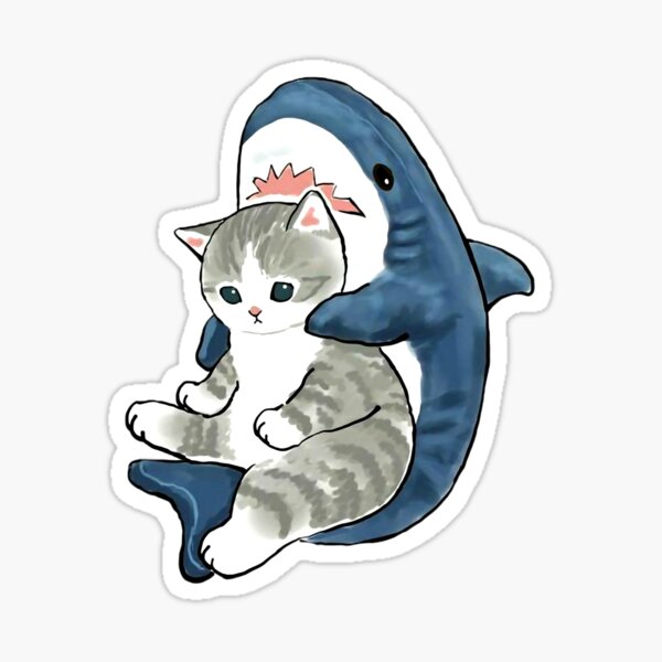 "Cute Cat Shark " Sticker for Sale by Internetan | Redbubble