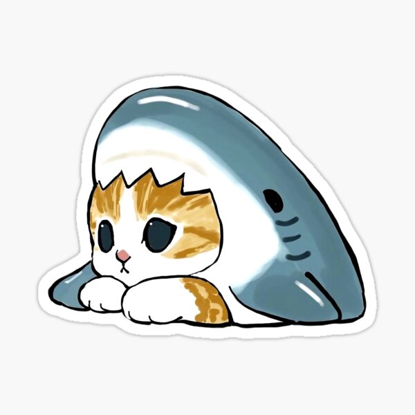 "Cute Shark Cat" Sticker for Sale by Internetan | Redbubble