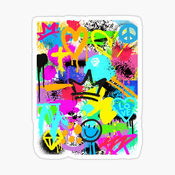 "Retro Preppy Asthetic Fresh Spray Paint Graffiti Art" Sticker for Sale ...