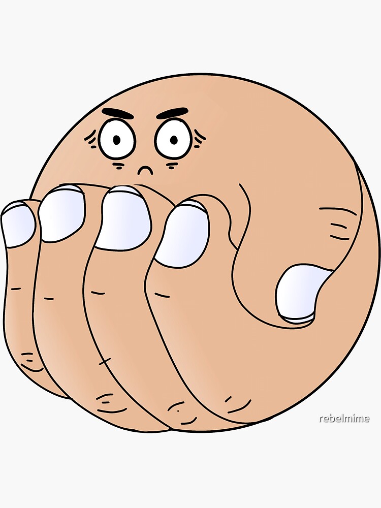 "Angry Hand!" Sticker for Sale by rebelmime | Redbubble
