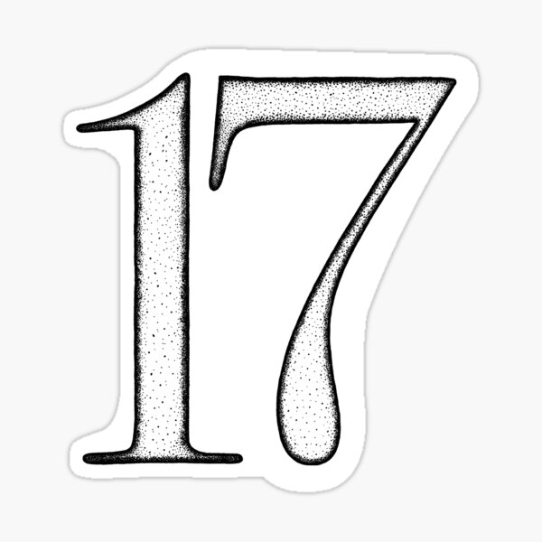 "Dotart/Dotwork illustration of Number 17" Sticker for Sale by ...
