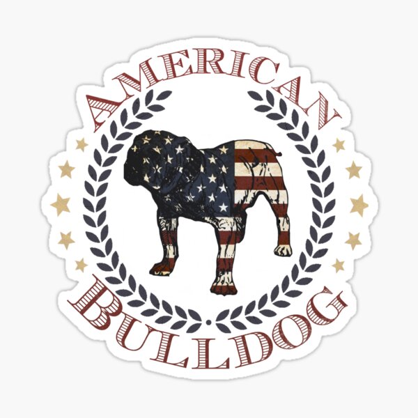 "Patriotic American Bulldog Design" Sticker for Sale by JennitechDesign ...