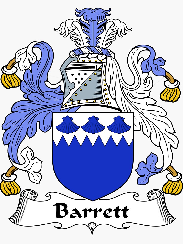 "Barrett (custom) " Sticker for Sale by HaroldHeraldry | Redbubble