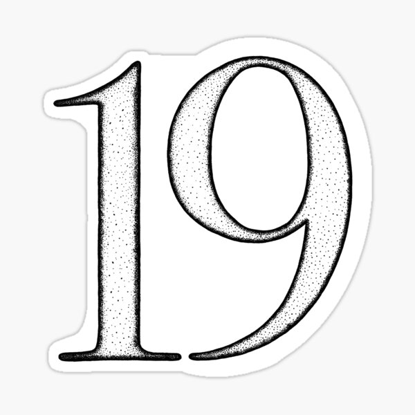 "Dotart/Dotwork illustration of Number 19" Sticker for Sale by ...