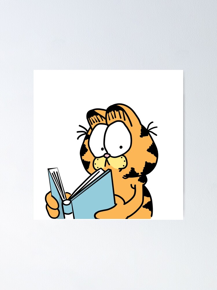 "Garfield Reading a Suspicious Book" Poster for Sale by MehranZetzsche ...