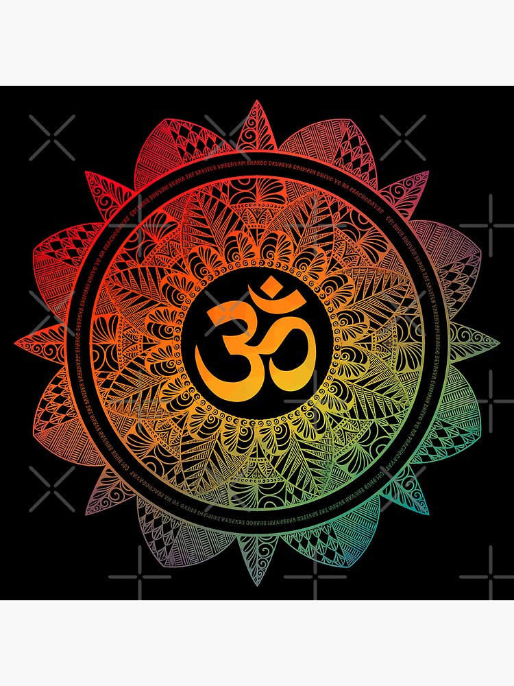 Simbolo Do Mantra Gayatri Símbolo Om Em Banho De Cobre G