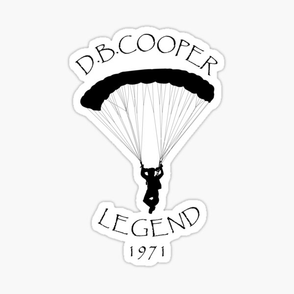 "D.B. Cooper - the only uncaught hijacker" Sticker for Sale by K0tK0tu ...