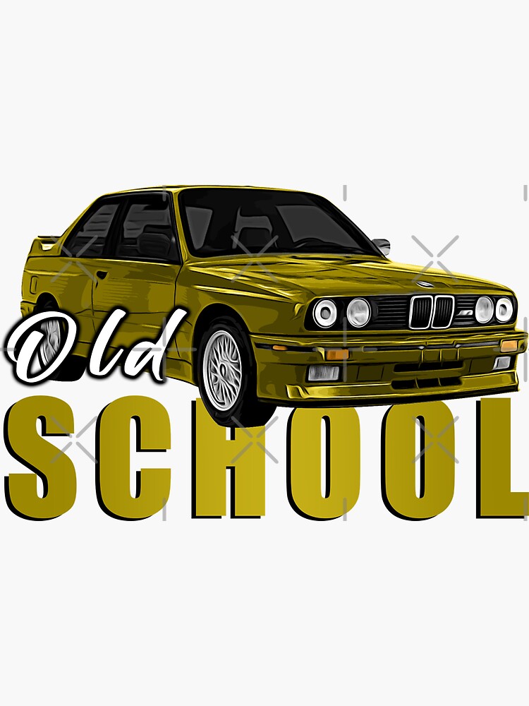 "Gold E30 Old School" Sticker for Sale by CarMad | Redbubble