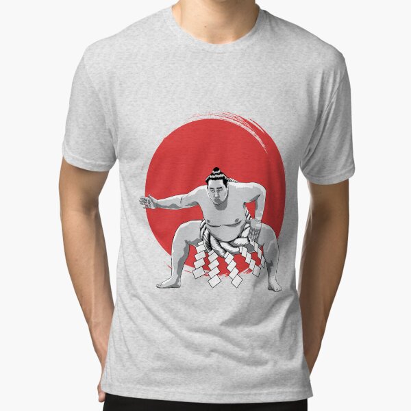 "Japanese sumo wrestler in Tokyo tshirt etc" Tri-blend T-Shirt for Sale ...