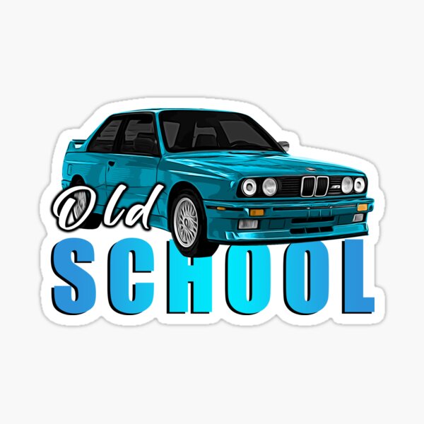 "Light Blue E30 Old School" Sticker for Sale by CarMad | Redbubble