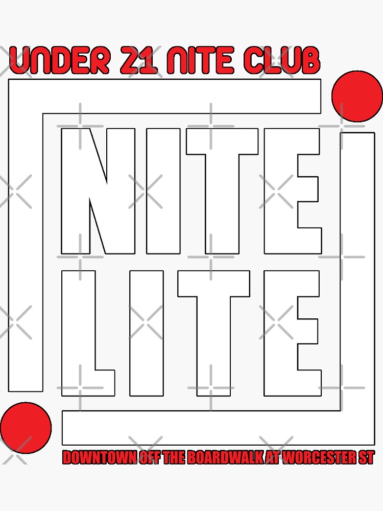 "Nite Lite Under 21 Club, Ocean City, MD" Sticker for Sale by TeeArcade84 | Redbubble
