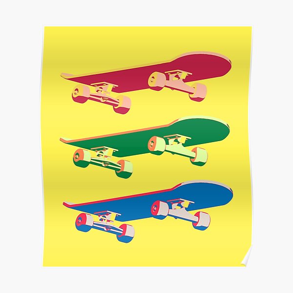 "Three Skateboards" Poster by AaronKinzer | Redbubble