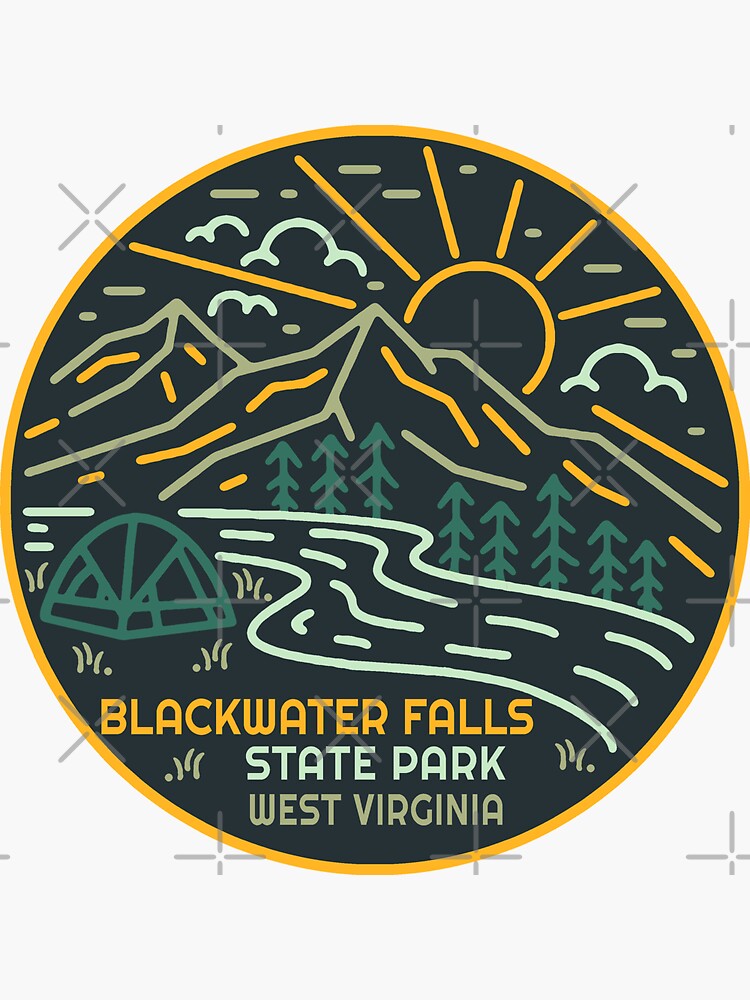 "Blackwater Falls State Park Mountain Drawing Logo" Sticker for Sale by ...