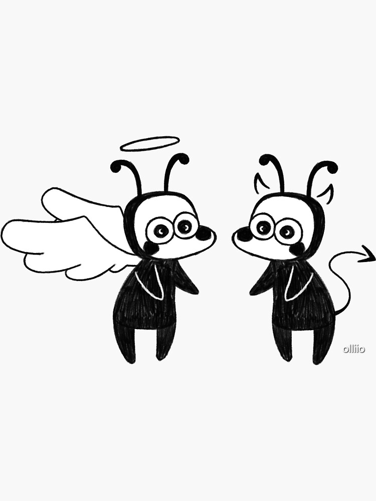 "Angel & Devil" Sticker for Sale by olliio | Redbubble
