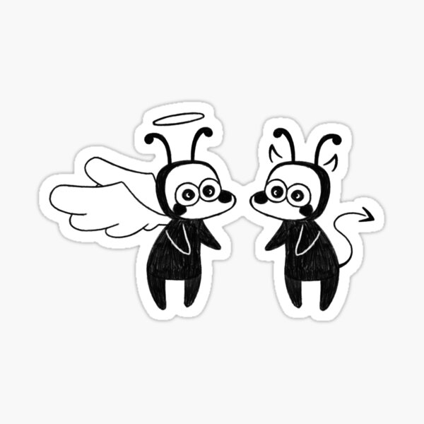 "Angel & Devil" Sticker for Sale by olliio | Redbubble