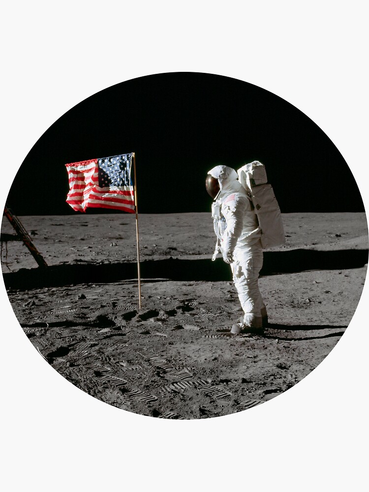 "Apollo Moon Landing NASA Sticker" Sticker for Sale by WizzyGFX | Redbubble