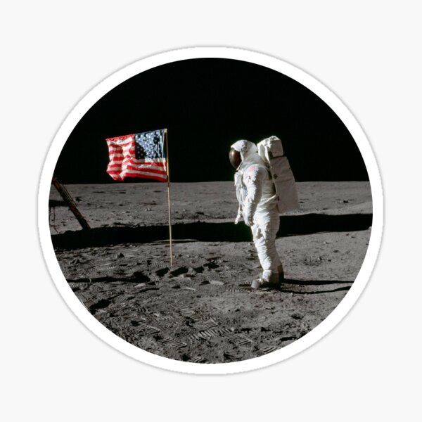 "Apollo Moon Landing NASA Sticker" Sticker for Sale by WizzyGFX | Redbubble