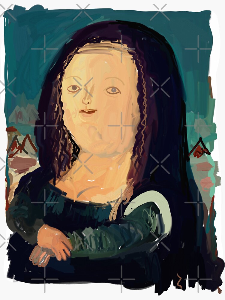 "Monalisa in my eyes neo-expressionism painting " Sticker for Sale by ...