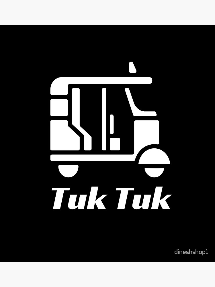 "Tuk Tuk White design with black background" Sticker for Sale by ...