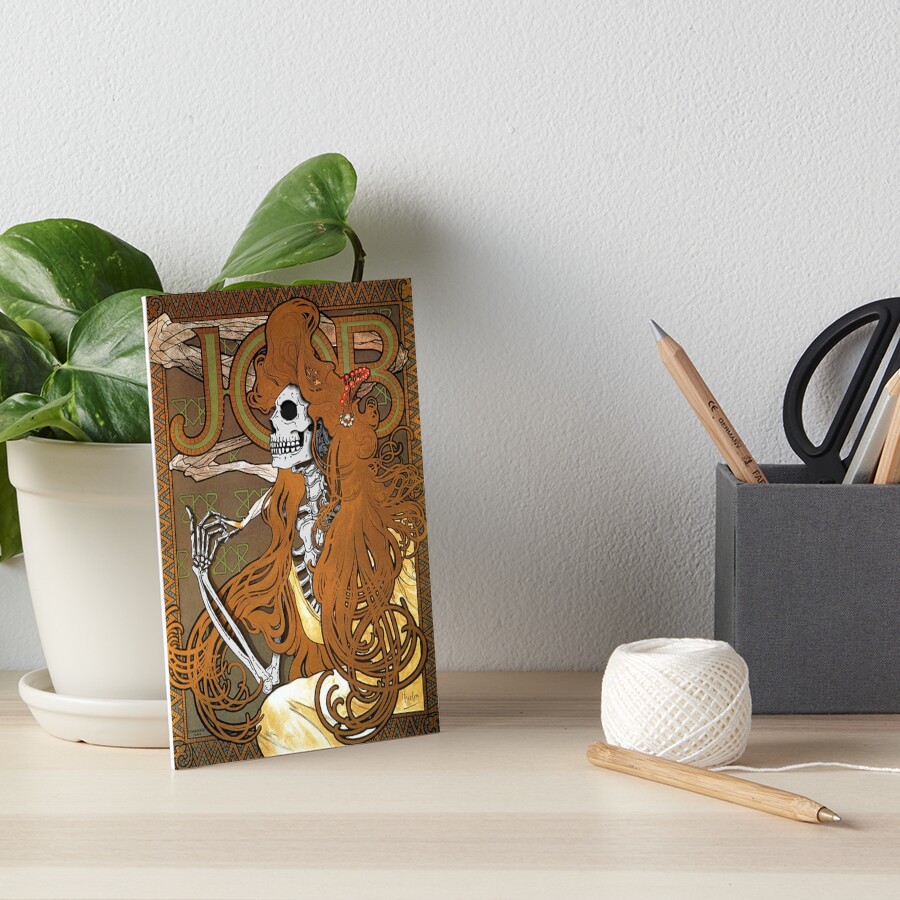 "Alphonse Mucha - 'JOB' cigarette paper (1896) Skeleton Version" Art ...
