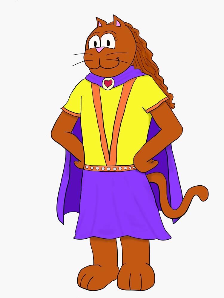 "Meow Meow Super Pose" Sticker for Sale by PoppysPrintings | Redbubble