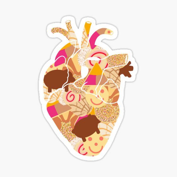 "Pan Dulce, Heart, Corazon, Mexican, Latino, Corazon-Dulce" Sticker for ...