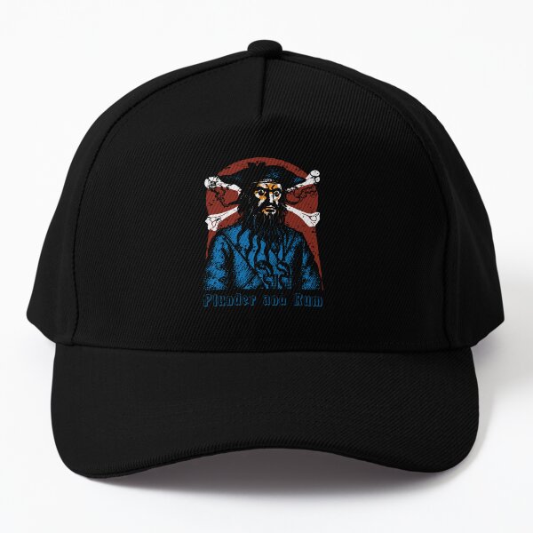 "BLACKBEARD - PLUNDER AND RUM" Cap for Sale by Madjack66 | Redbubble