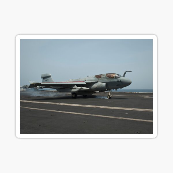 "An EA-6B Prowler lands on the flight deck of USS Nimitz." Sticker by ...