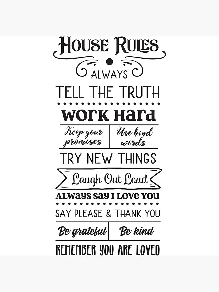 " House Rules Sign" Poster for Sale by PictuCalu | Redbubble