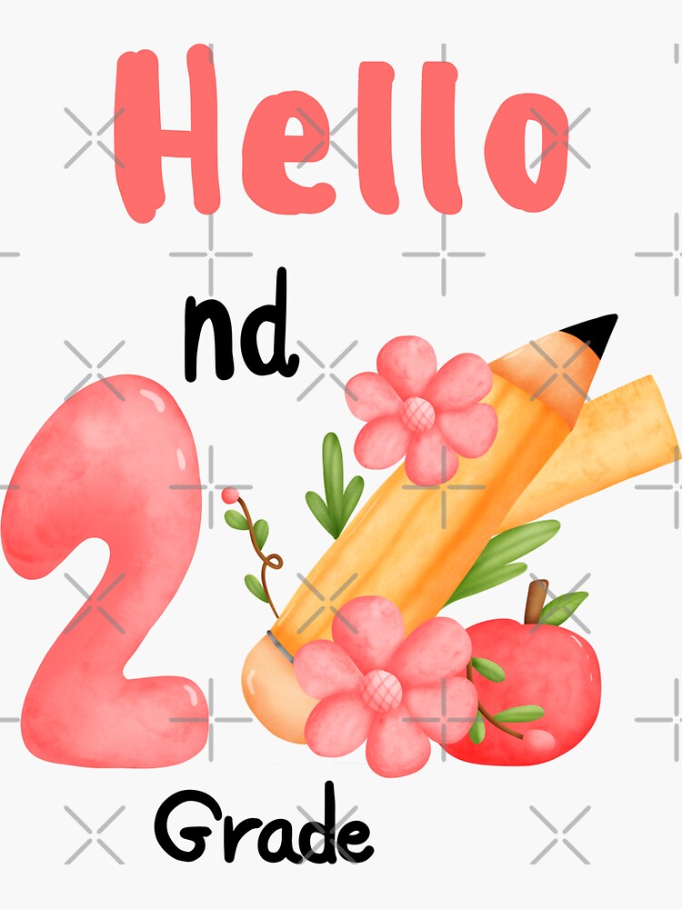 "Hello 2nd Grade - Back To School" Sticker for Sale by NimDesignCo ...