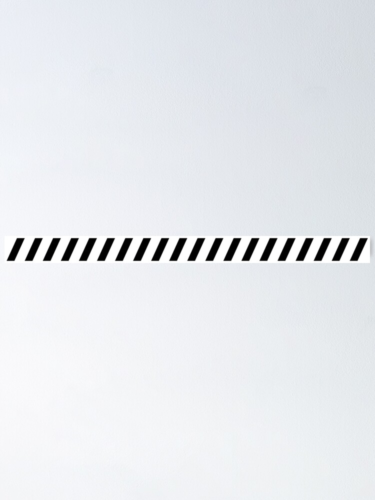 Póster «Una larga línea horizontal de rayas cruzadas en blanco y negro ...