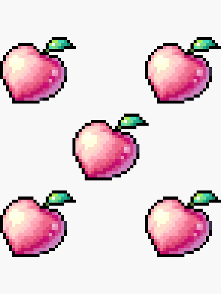 "Pink Peach Pixel Pack" Sticker for Sale by kawaiicrossing | Redbubble
