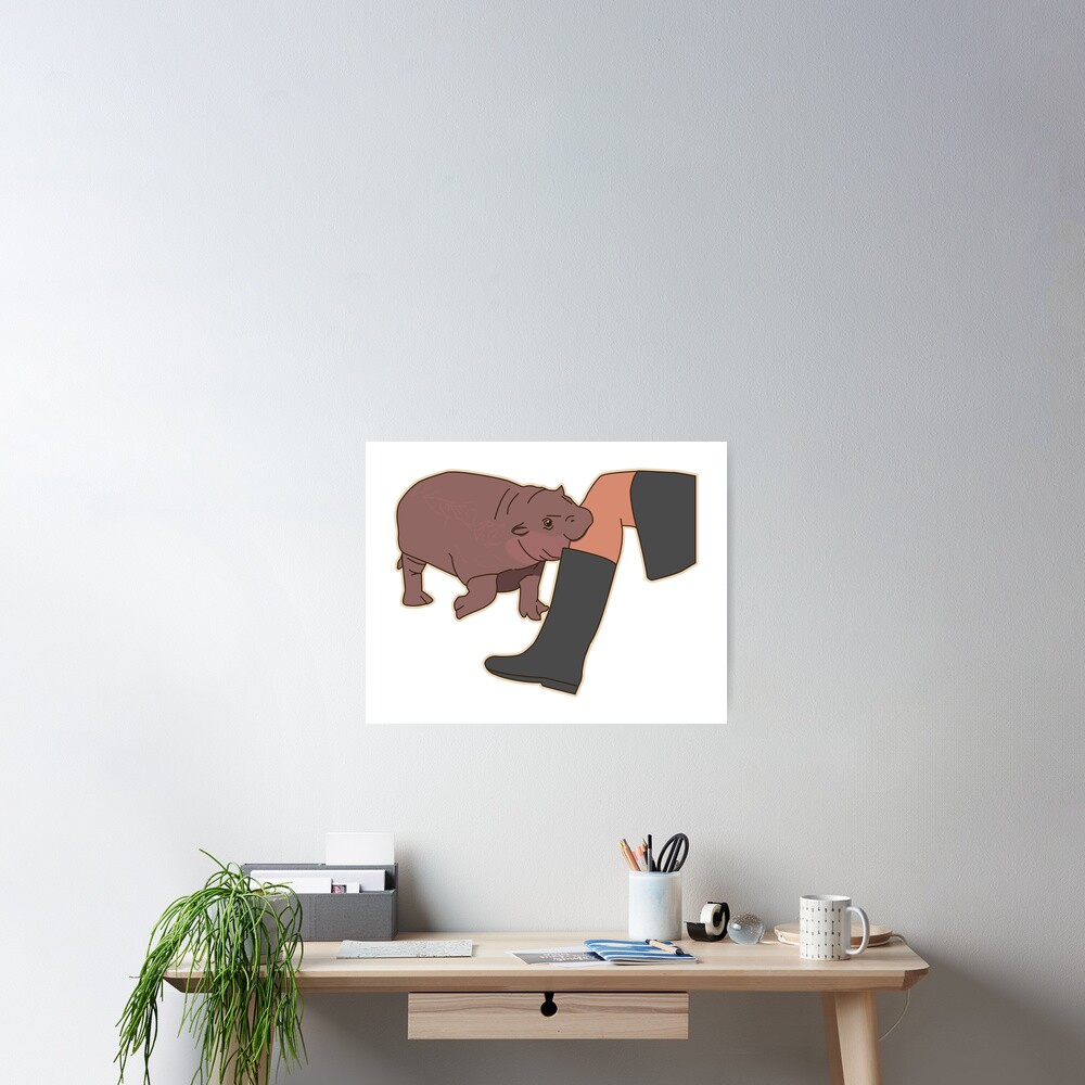 "hippo biting leg meme" Poster for Sale by Rzera- | Redbubble