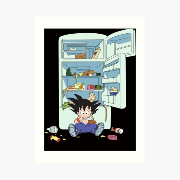 "Goku attack the fridge - Dragon Ball Sticker" Art Print for Sale by ...