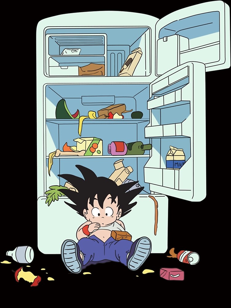 "Goku attack the fridge - Dragon Ball Sticker" Art Print for Sale by ...