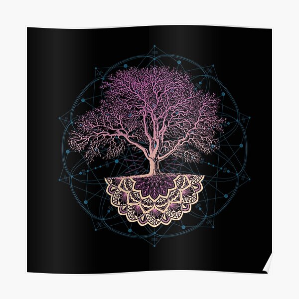 " Mandala Tree of Life purple teal version" Poster for Sale by ...