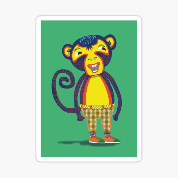 "Neon Monkey" Sticker for Sale by OxandWhiffler | Redbubble