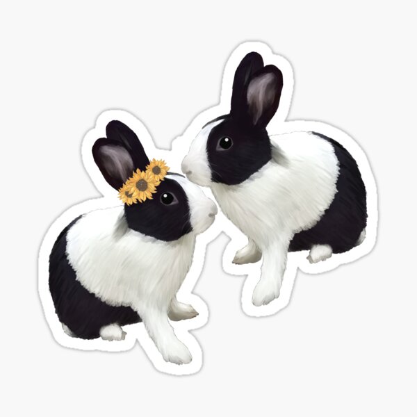 "Couple Dutch Rabbit _ Bunniesmee" Sticker for Sale by bunniesmee ...