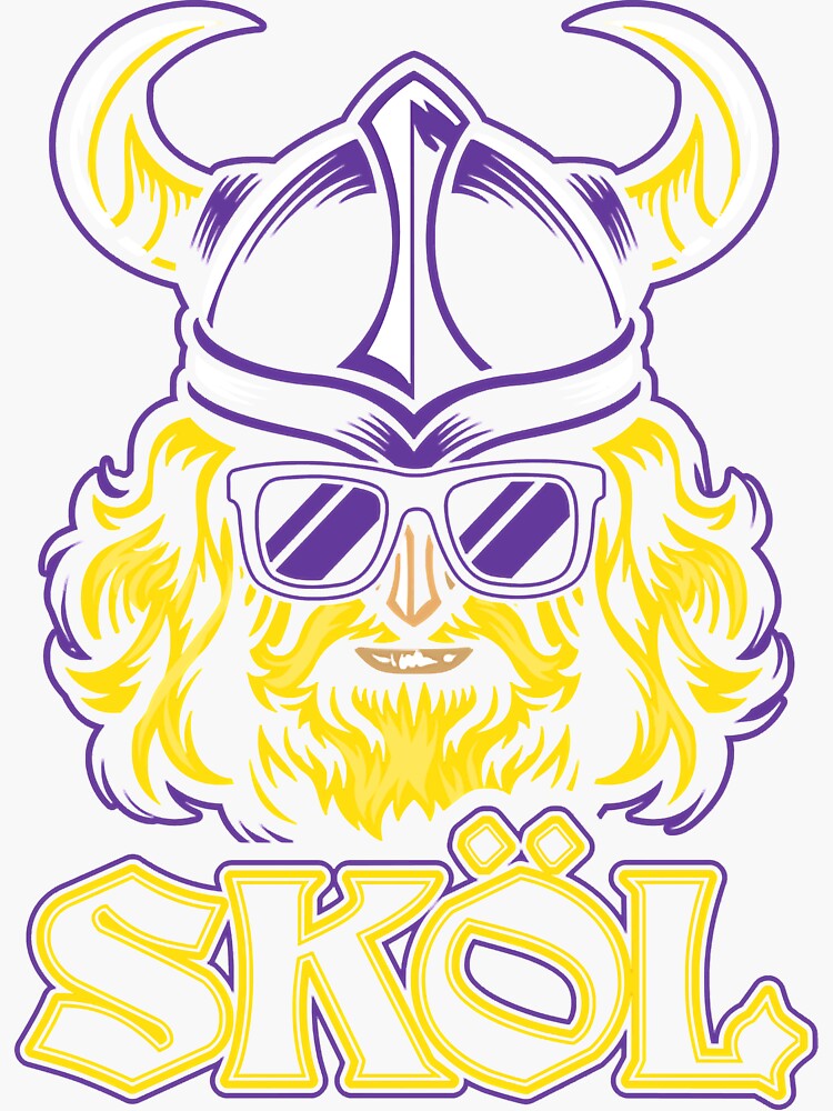 "Skol Vikings Nordic Scandinavian Helmet" Sticker for Sale by ...