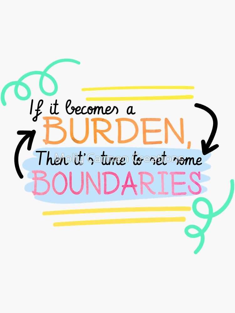 "Setting boundaries " Sticker for Sale by mollycarmen94 | Redbubble