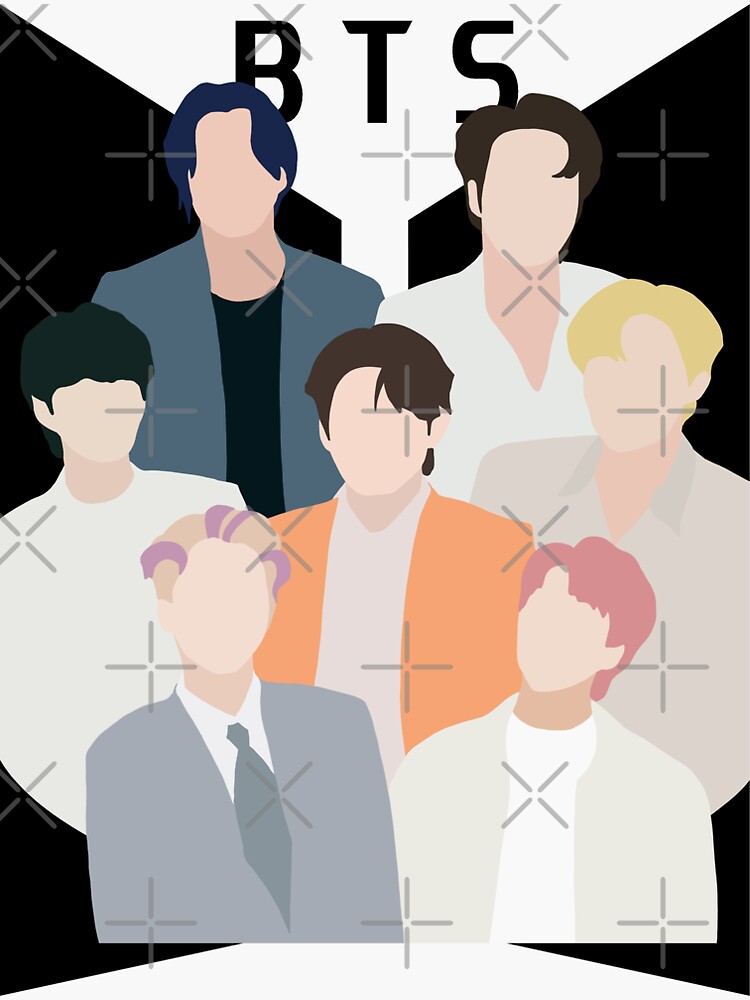 "BTS - Members" Sticker for Sale by PiXell02 | Redbubble