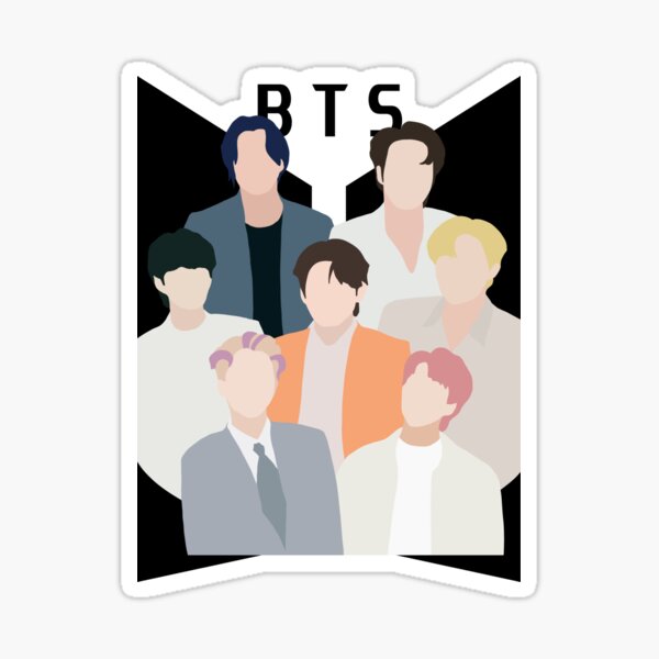 "BTS - Members" Sticker for Sale by PiXell02 | Redbubble