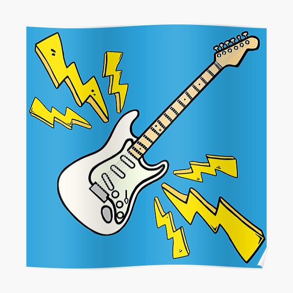 "Fender Stratocaster Electric Guitar Cartoon" Poster for Sale by ...