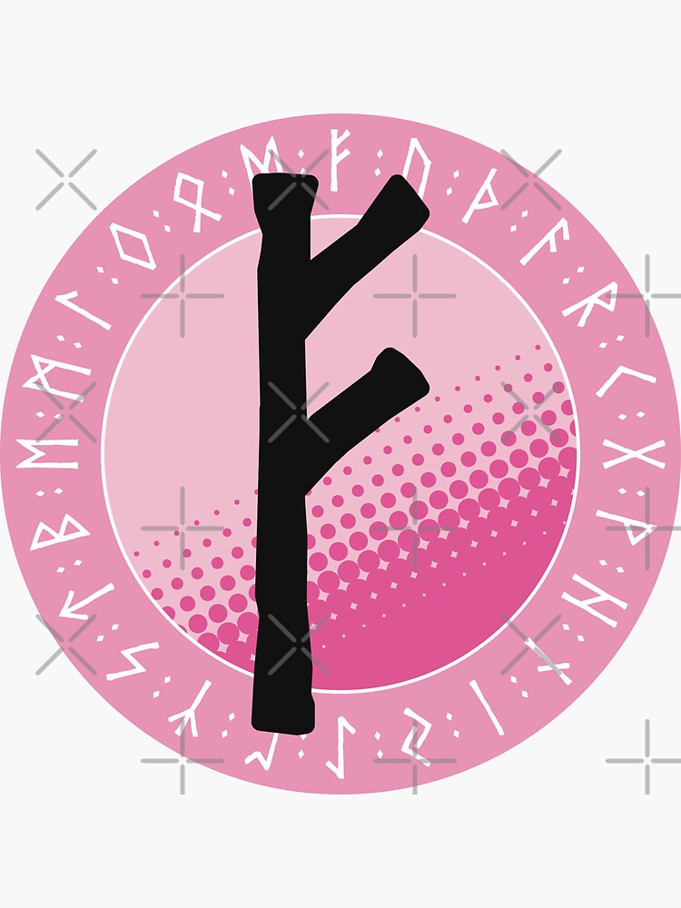 Pegatina «Fehu (riqueza) - Runas vikingas y símbolos rúnicos» de ...