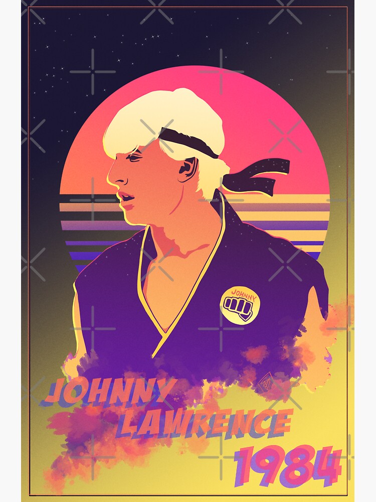 "Johnny Lawrence 1984 Neon Lights Character Poster" Sticker for Sale by ...