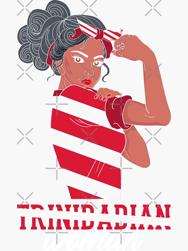 "Trinidadian Woman Trinidad and Tobago Flag Trinidadian" Sticker for ...