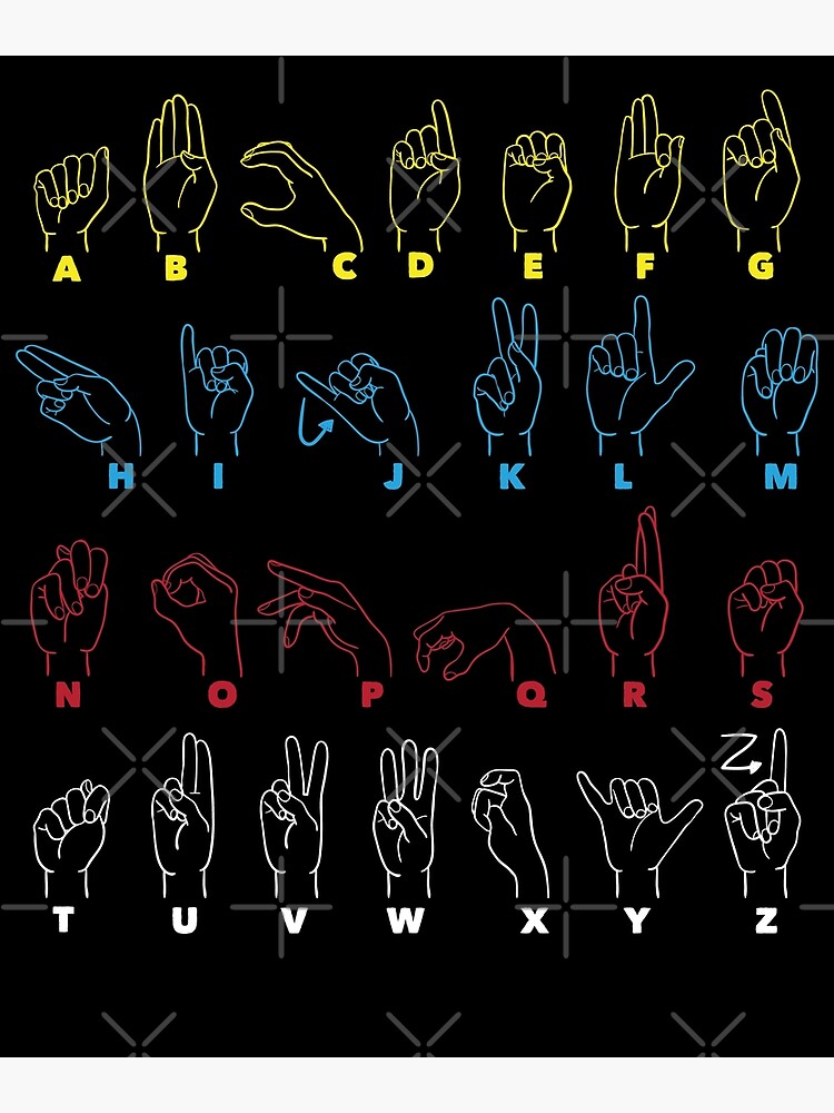 "ASL Alphabet Teacher American Sing Language ASL Chart" Poster for Sale ...