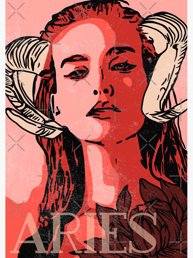 "Aries print illustration Pluginbaby Original" Sticker for Sale by Abis ...